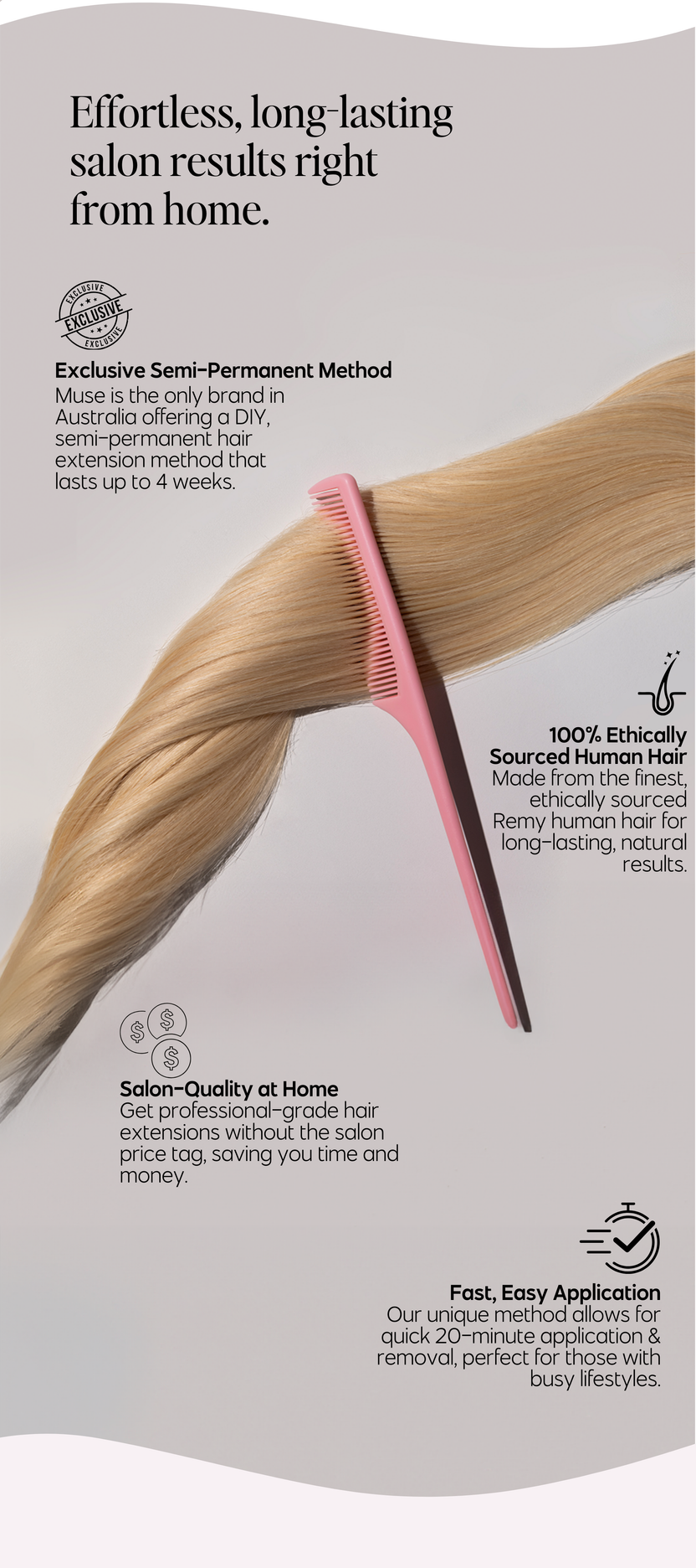 Muse For Hair | DIY Hair Extensions Kit | Darkest Brown 1A